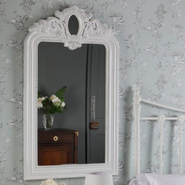 Laura Ashley Alana Rectangle Mirror In Distressed Ivory Finish ... Laura Ashley Alana Rectangle Mirror In Distressed Ivory Finish ...